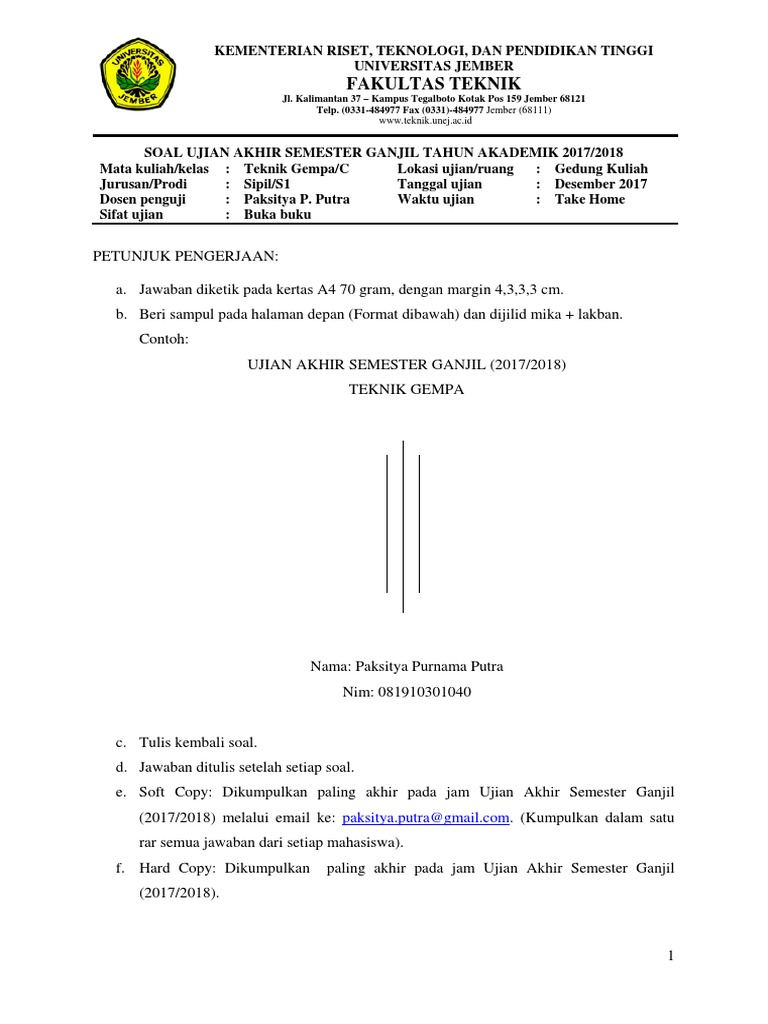 UAS Teknik Gempa PDF | PDF