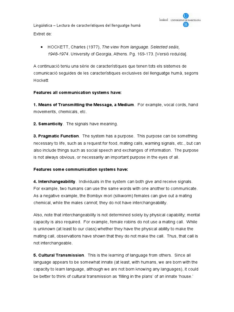The View From Language, C. Hockett | PDF | Language Acquisition ...