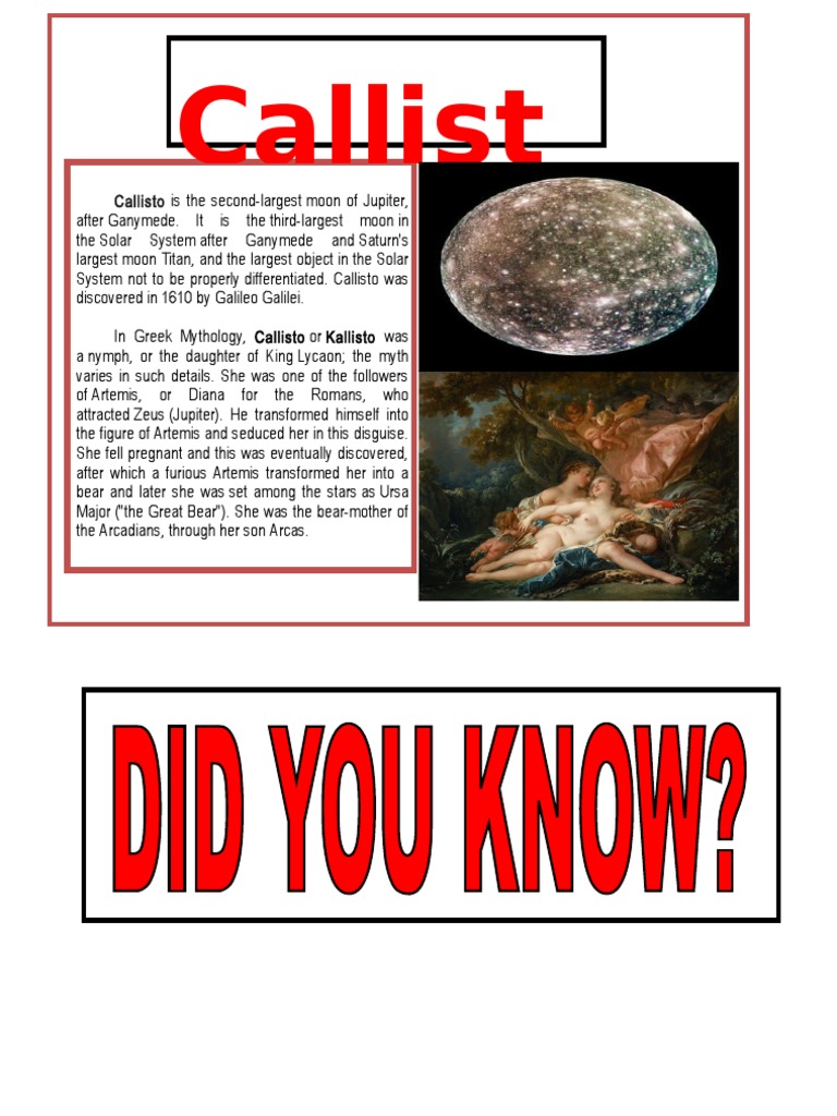 Callisto Meaning | PDF
