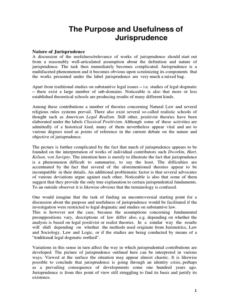 Relevance of Jurisprudence | PDF | Jurisprudence | Justification