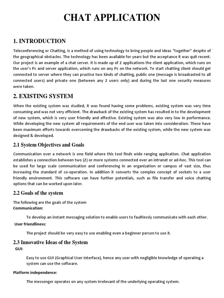Proposal | PDF | Instant Messaging | Graphical User Interfaces