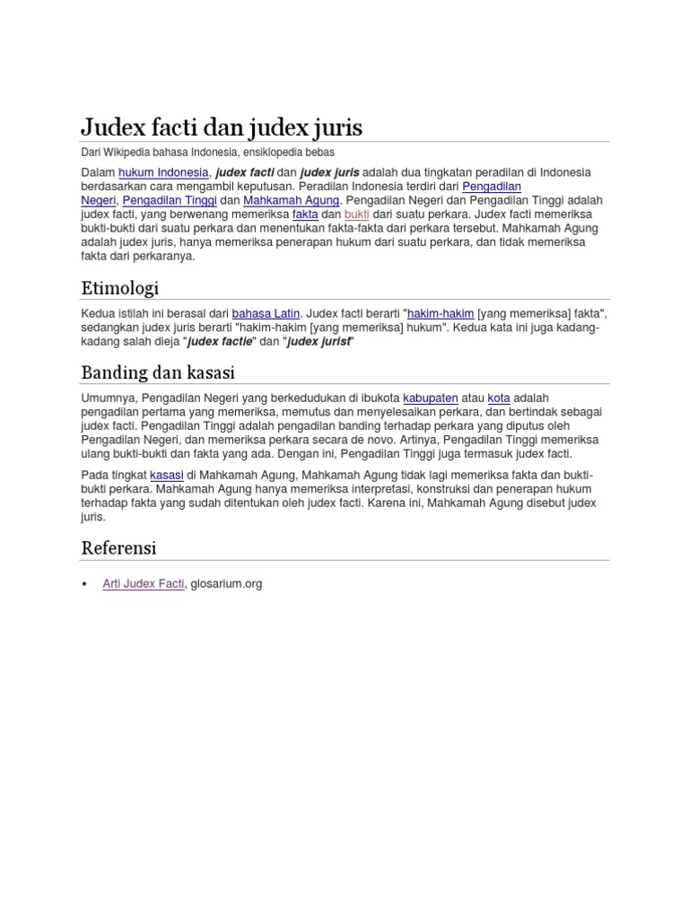 Judex Facti Dan Judex Juris | PDF