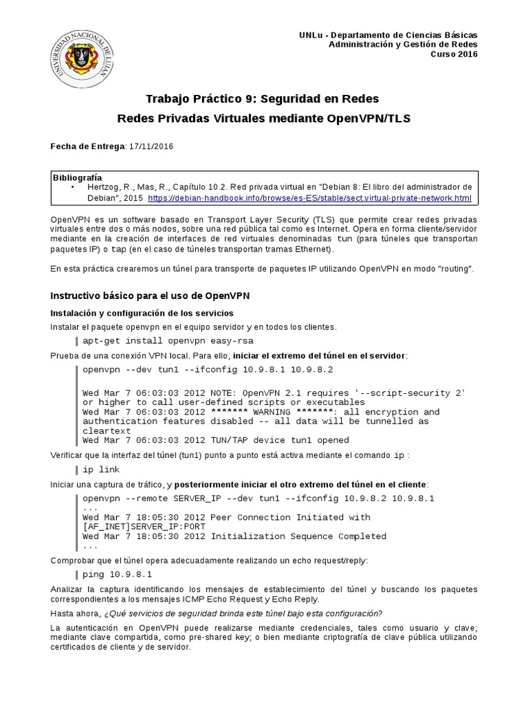 Tutorial de OpenVPN para Redes Seguras | PDF | Red privada virtual | Transport Layer Security