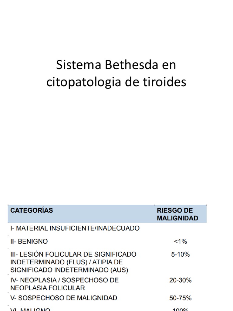 Sistema Bethesda en Citopatologia de Tiroides | PDF | Nucleo celular ...
