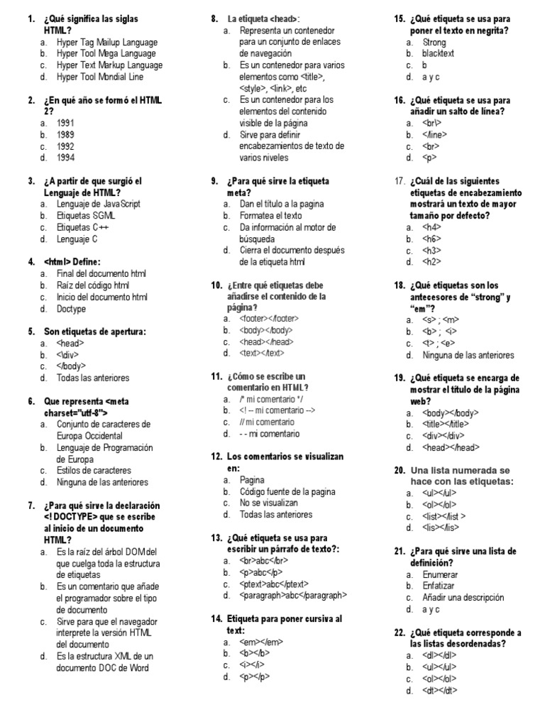 Preguntas HTML