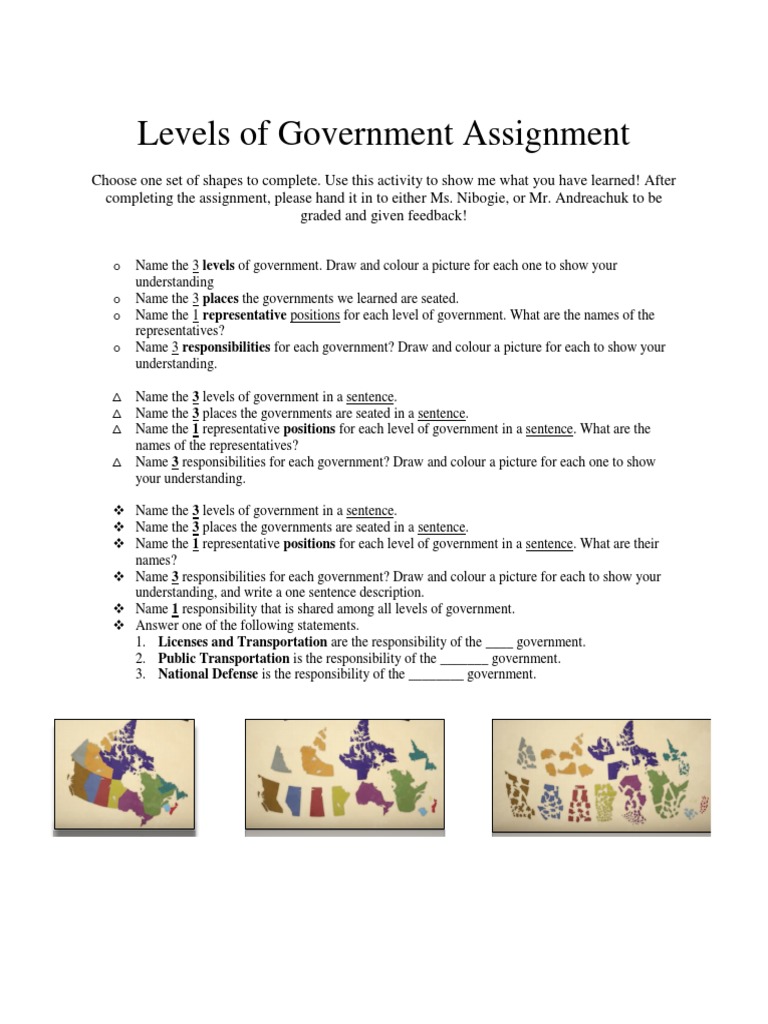 Levels of Government Assignment | PDF | Cognition | Learning