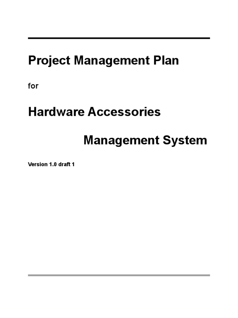 Project Management Plan For Hardware Management System | PDF ...