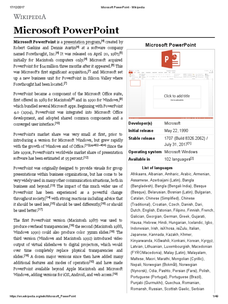 Microsoft PowerPoint - Wikipedia | Microsoft Power Point | Microsoft Office
