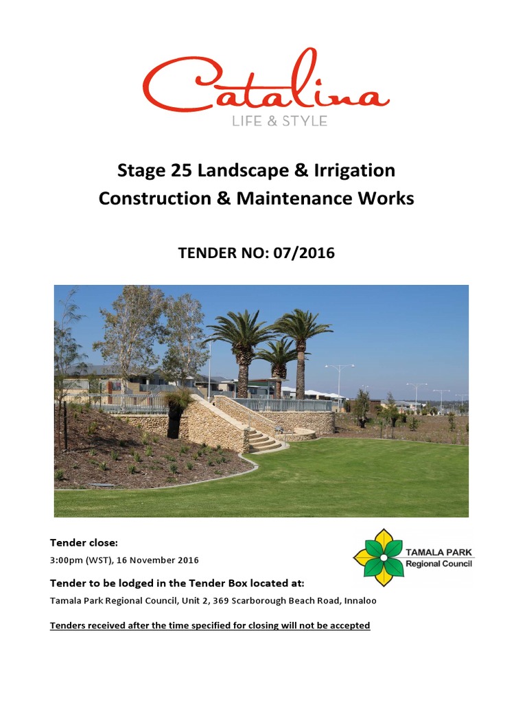 07 2016 Landscape Contractor Tender Document | PDF | Specification ...