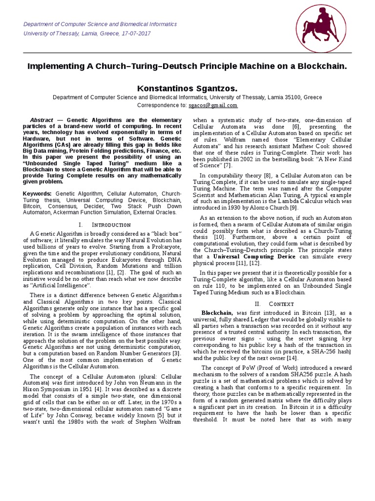 Sgantzos K Ga-Hscbb17 | PDF | Chaos Theory | Genetic Algorithm