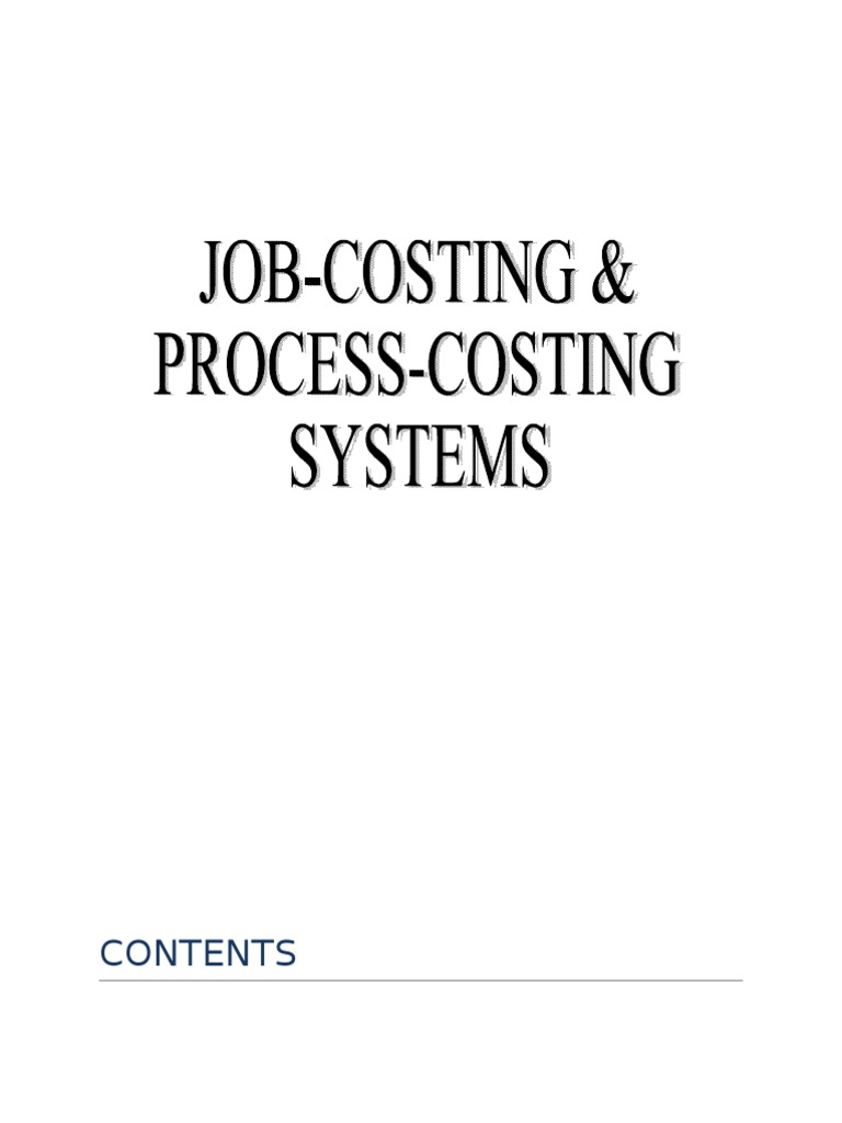 Job Costing Process Costing Pdf Cost Inventory