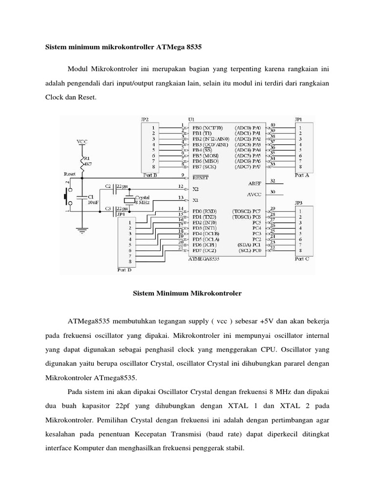 Sistem Minimum Mikrokontroller ATMega 8535 | PDF | Komputer | Teknologi & Rekayasa
