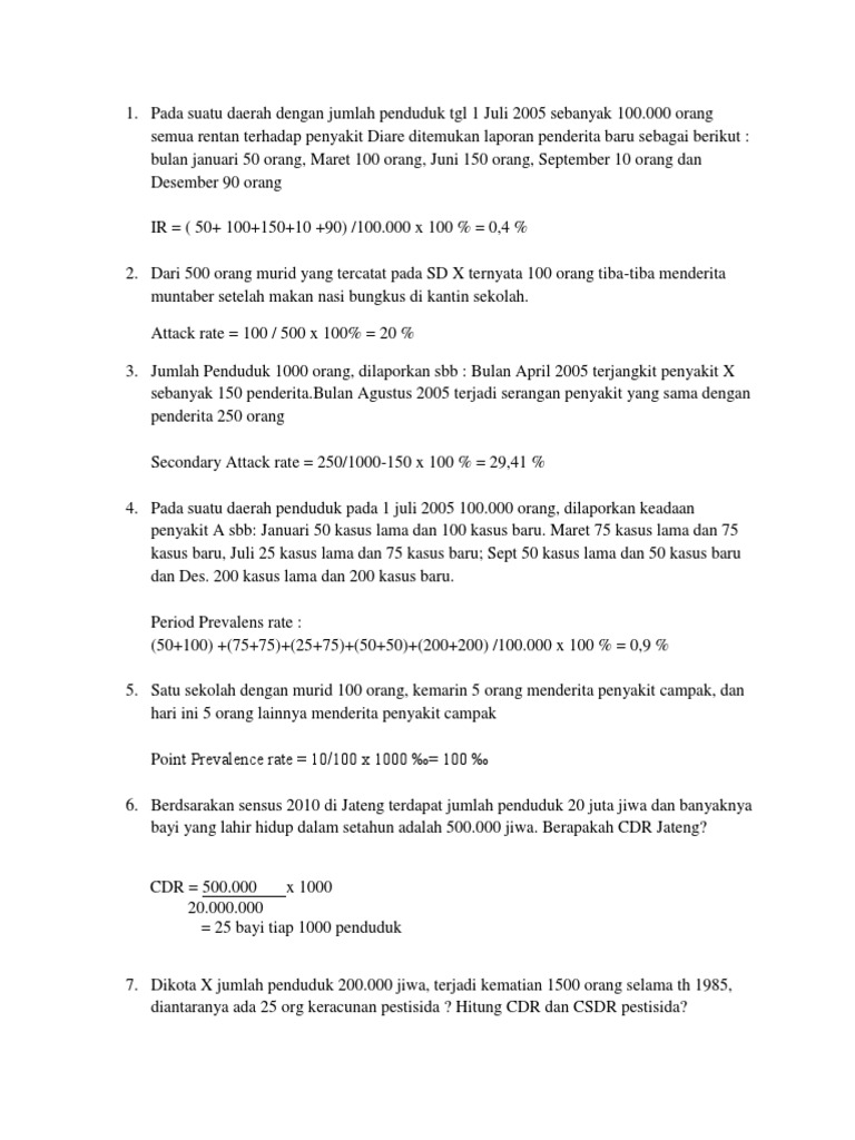 Contoh Soal Epid | PDF