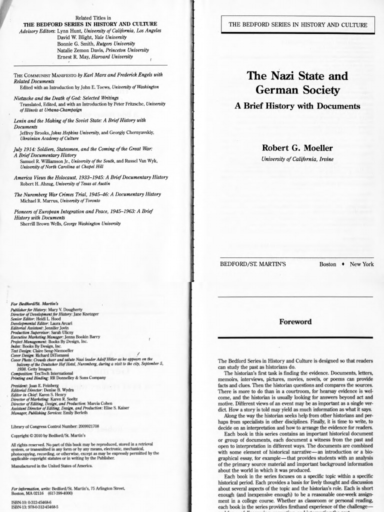 "The Nazi State and German Society: A Brief With Documents" by Robert G ...