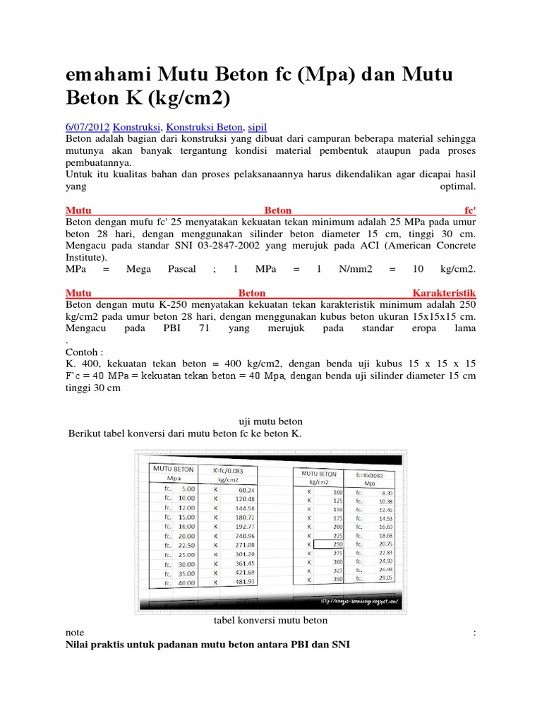 Perhitungan FC Ke K | PDF