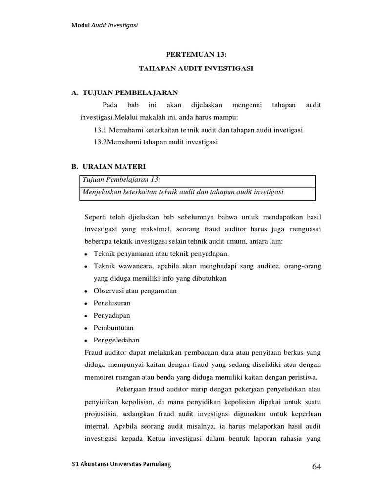Aif Tahapan Audit Investigasi | PDF
