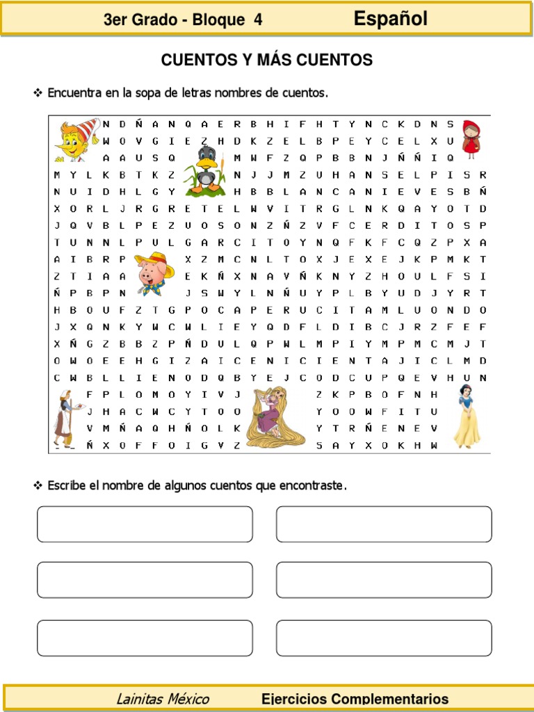 3er Grado - Español - El Cuento y Sus Características