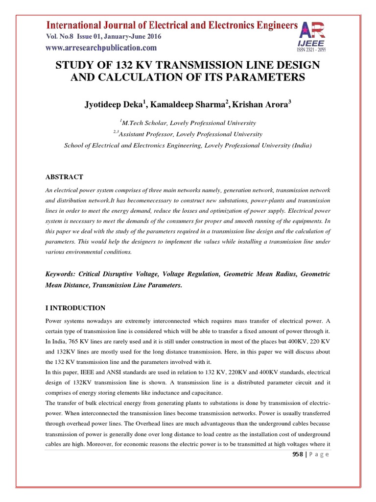 132 kV Transmission Line Design Study | PDF | Electric Power ...