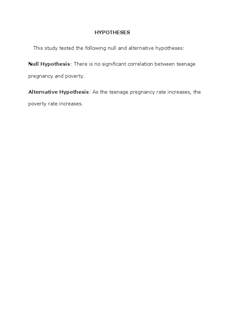 Hypothesis | PDF | Adolescence | Teenage Pregnancy