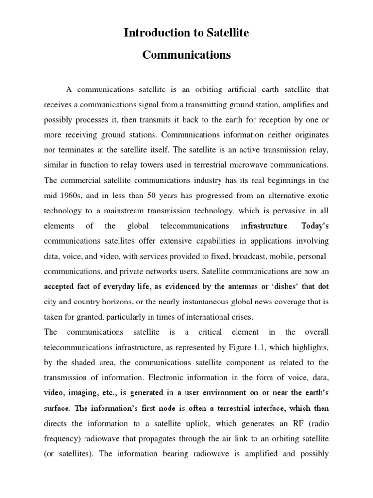 Introduction To Satellite | PDF | Communications Satellite | Satellite