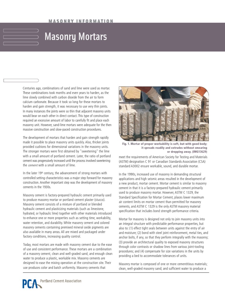 Masonry Mortars.pdf | Mortar (Masonry) | Masonry