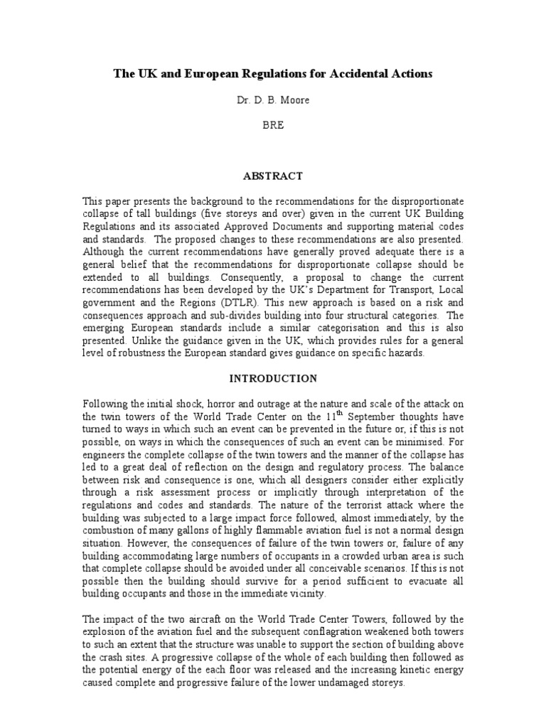 Disproportionate Collapse Paper | Download Free PDF | Beam (Structure ...