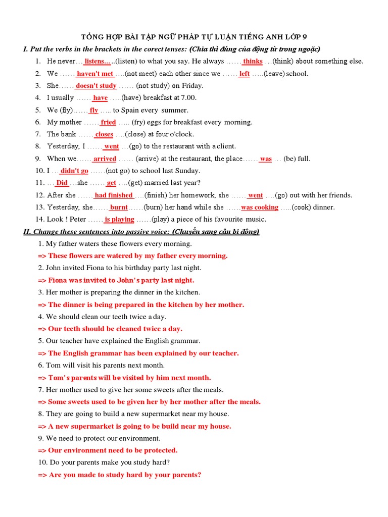 A Collection of Exercises on Tenses, Voice, Modals and Other Grammar ...