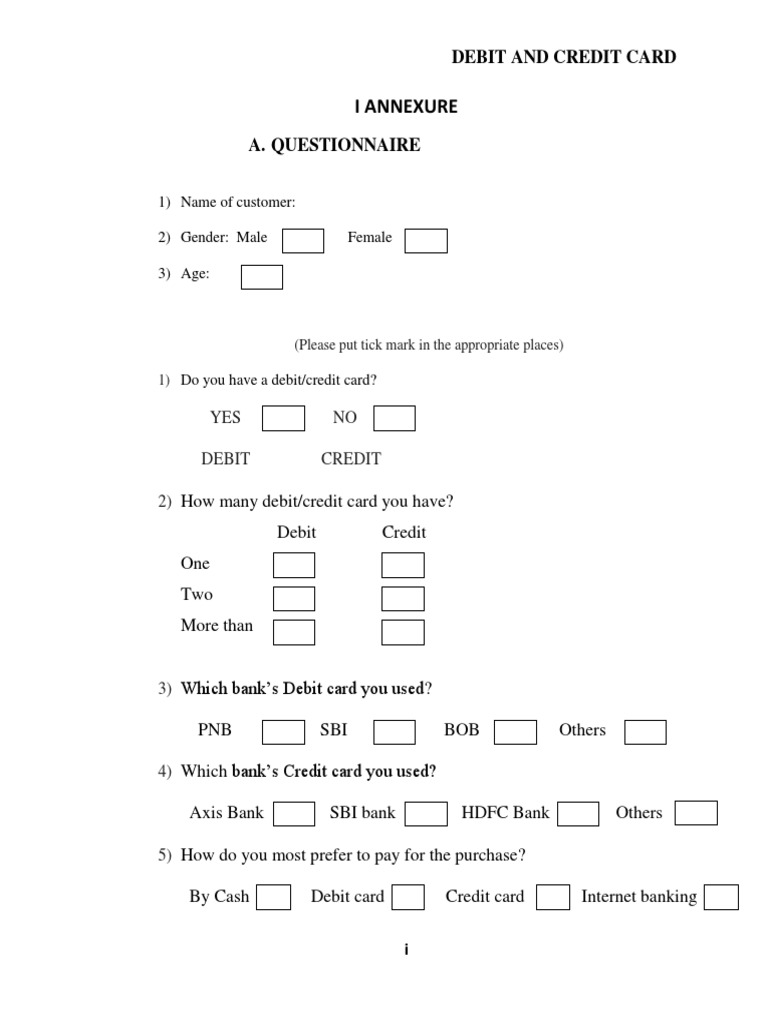 I Annexure | PDF | Debit Card | Credit Card