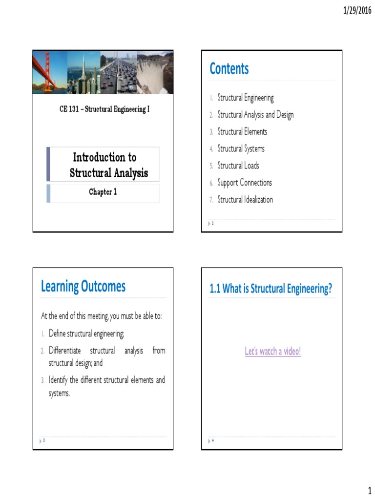 Chapter 1-Introduction To Structural Analysis PDF | Download Free PDF ...