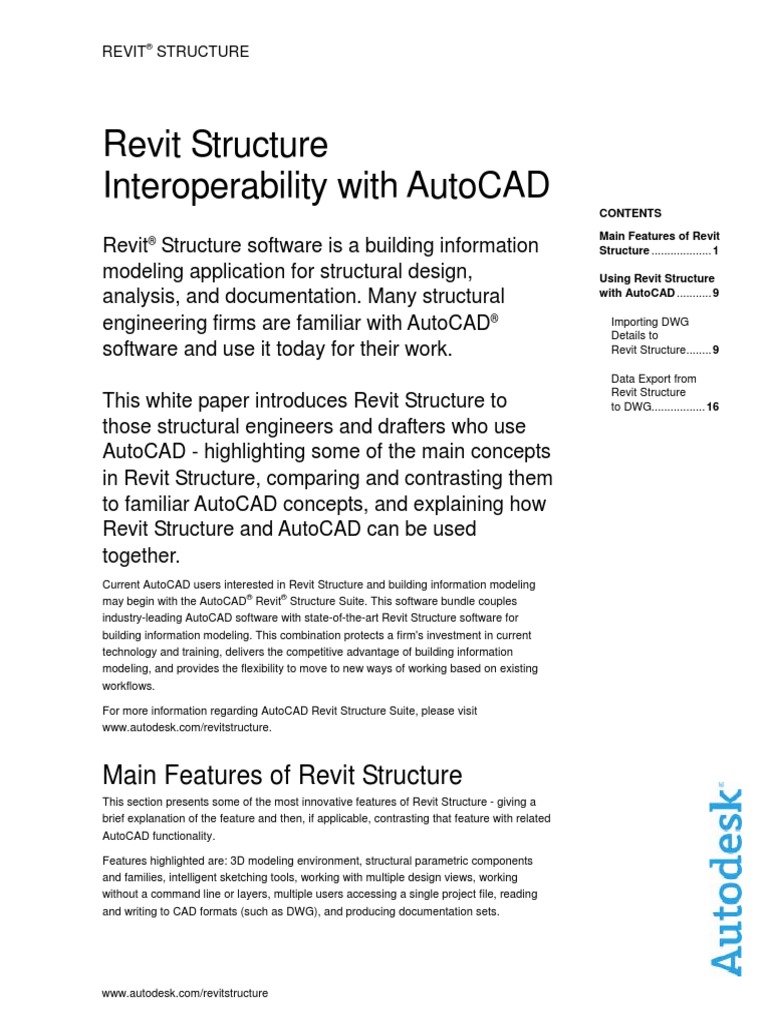 Revit Structure and AutoCAD Feb07 | PDF | Autodesk Revit | Auto Cad