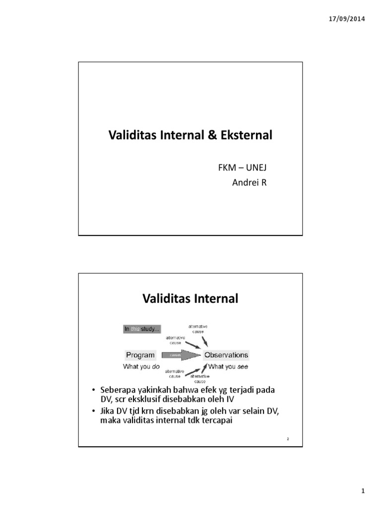 Validitas Internal Eksternal | PDF
