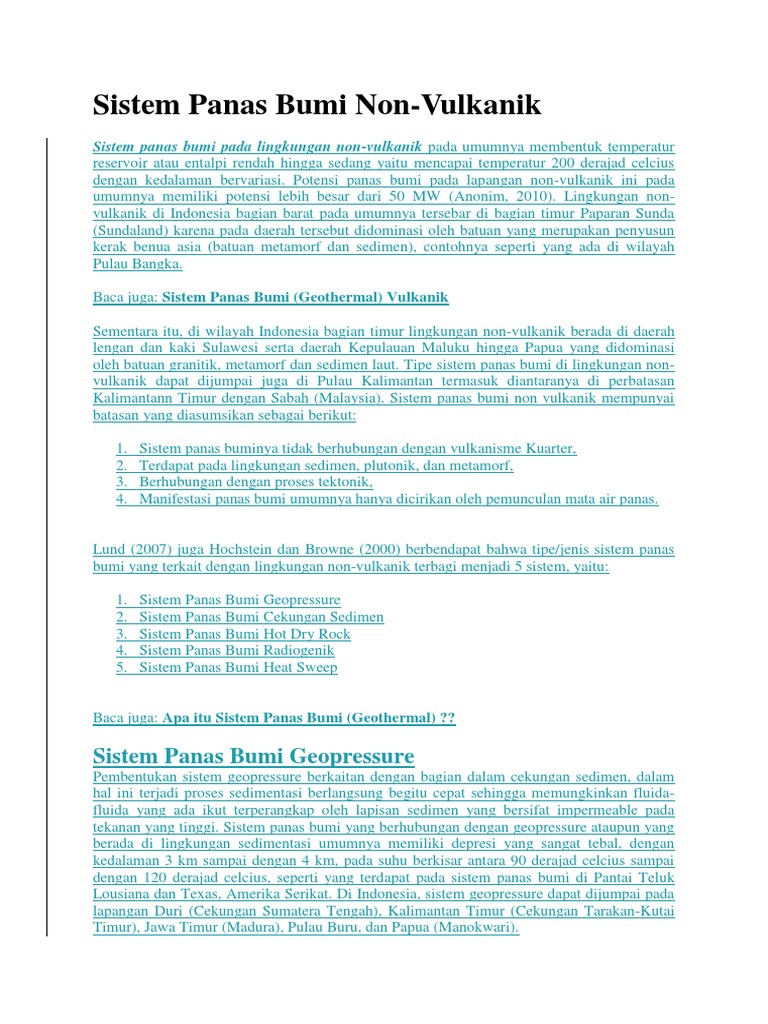 Non-Volcanic Geothermal Systems | PDF