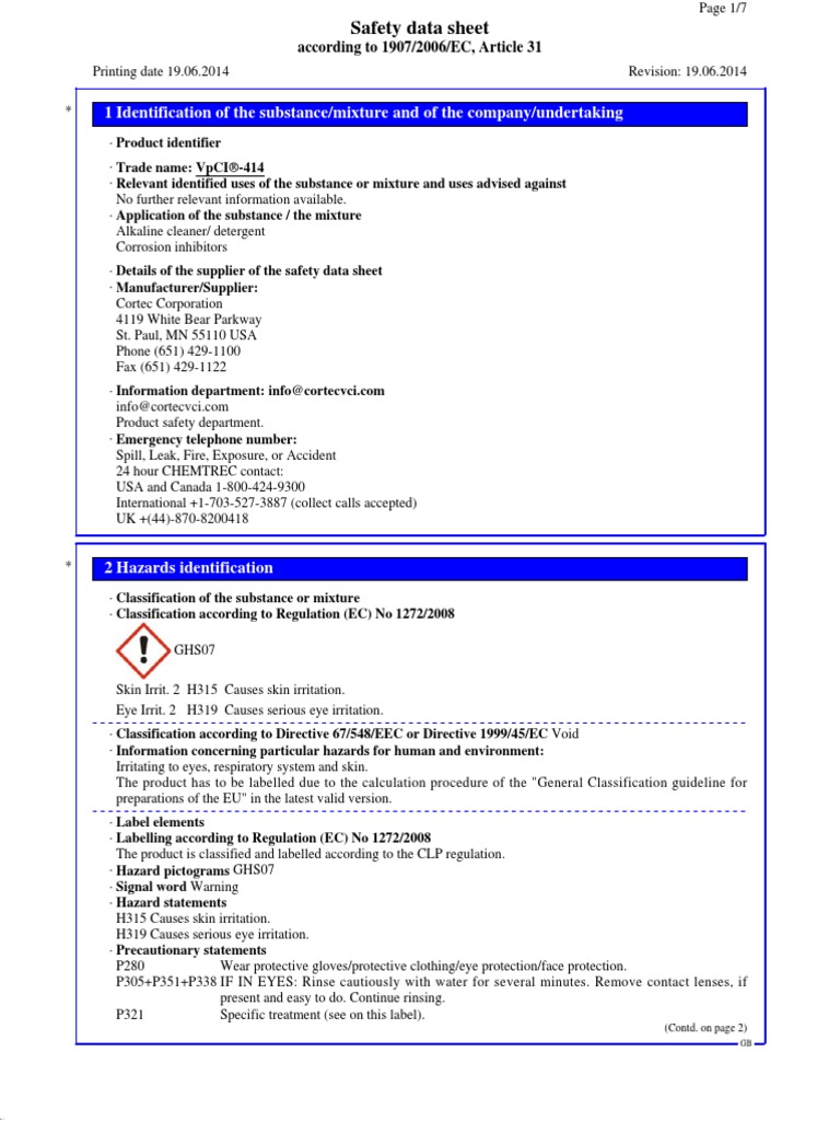 VpCI-414 (GB) | PDF | Dangerous Goods | Chemistry