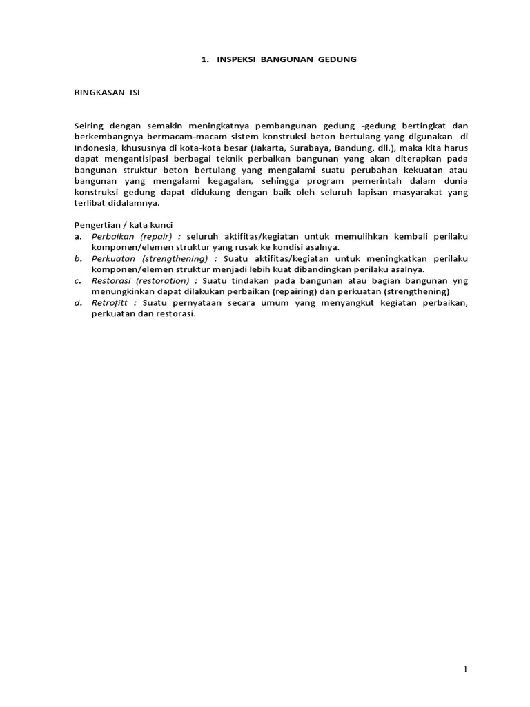 Inspeksi Bangunan Gedung | PDF