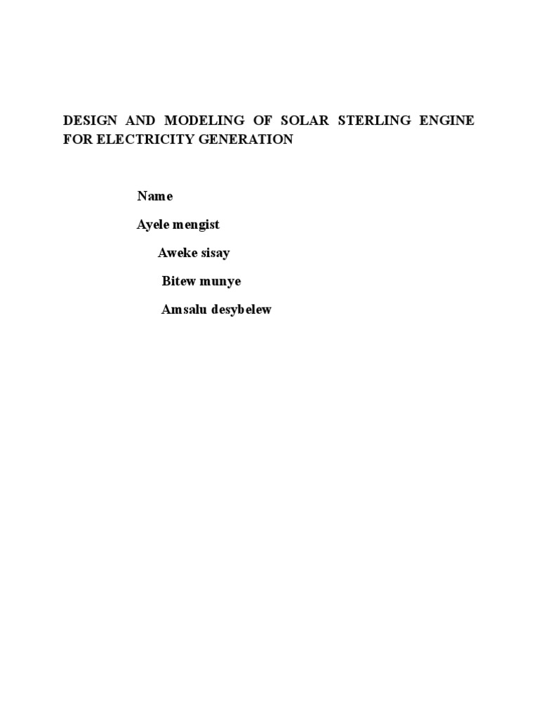 Solar Design Final Project | PDF | Internal Combustion Engine | Ductility