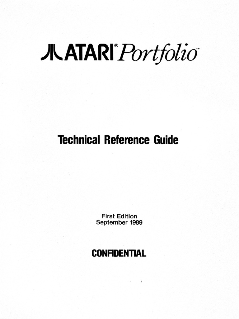 Atari Portfolio Technical Reference Guide | PDF