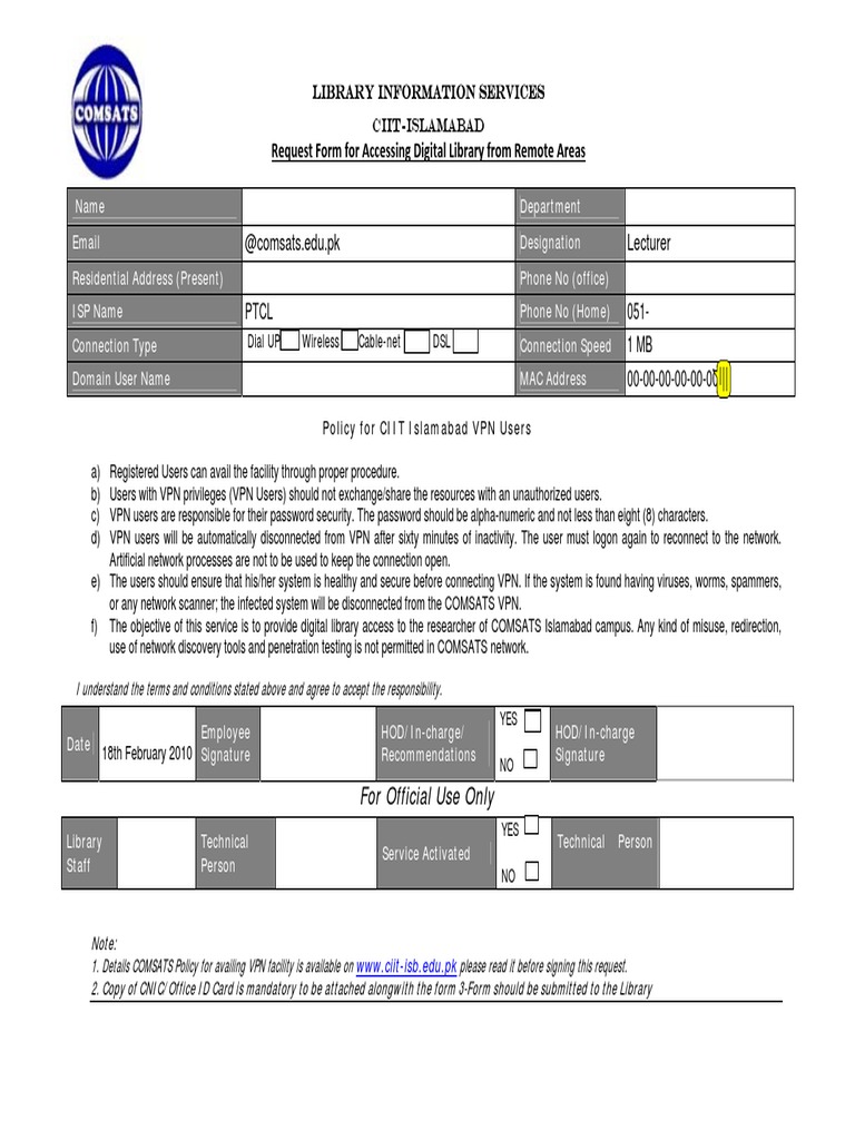 VPN Request Form PDF | PDF | Virtual Private Network | Computer Virus
