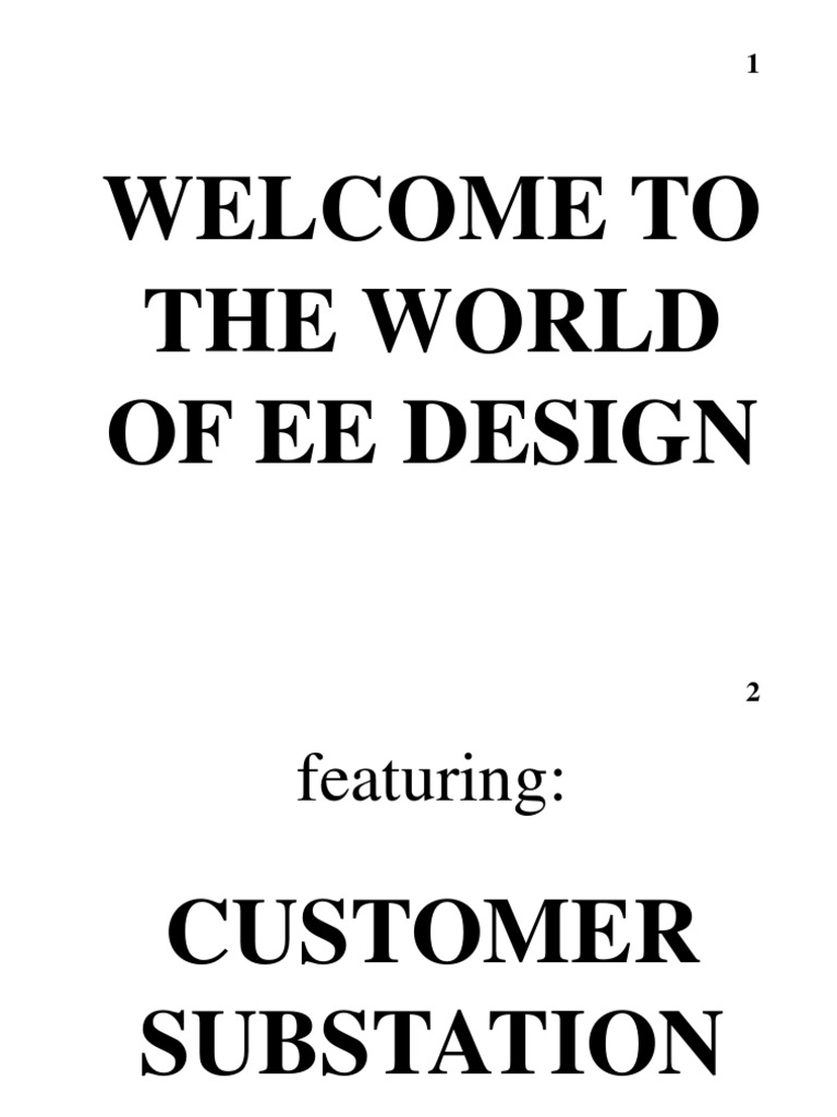 EE Design SS Introduction | PDF | Electrical Substation | Electric ...