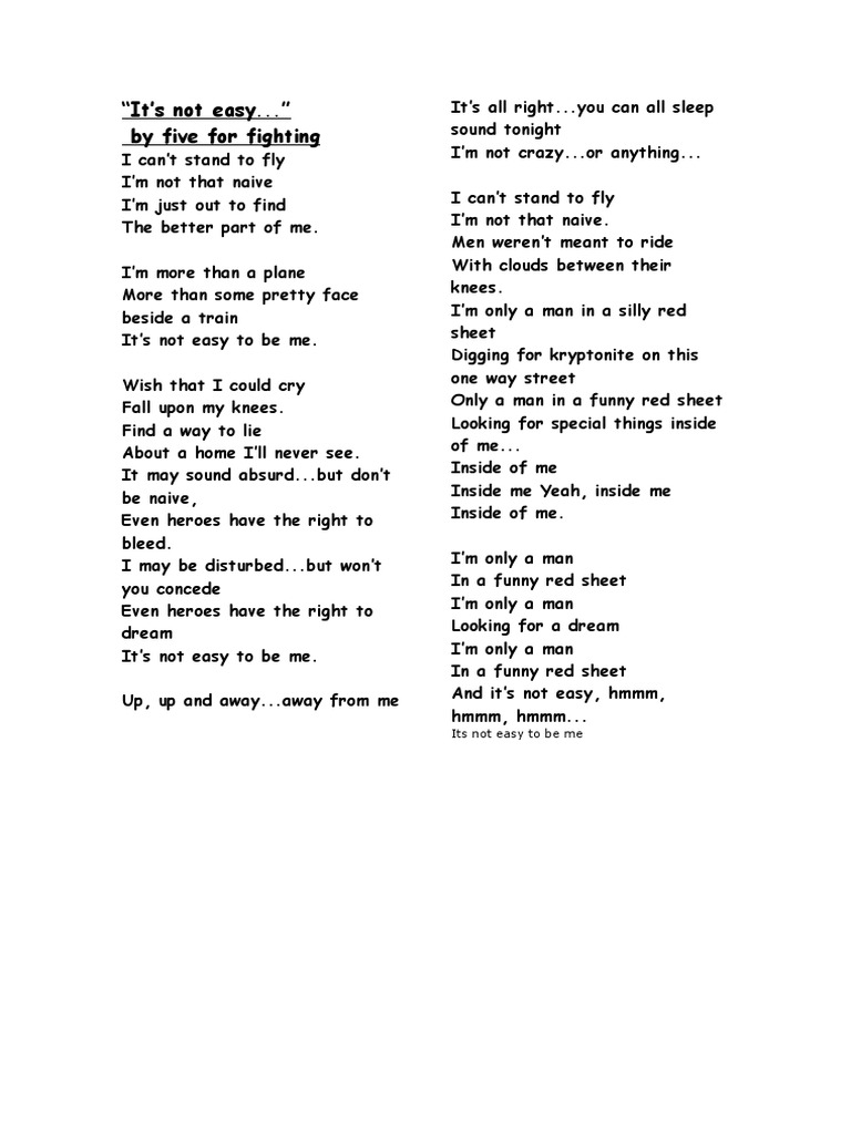 It's Not Easy | PDF | Poetry