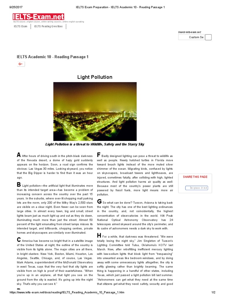 IELTS Exam Preparation - IELTS Academic 10 - Reading Passage 1 | PDF ...