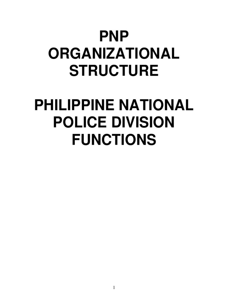 PNP Organizational Structure PDF | PDF | Counterintelligence | Police