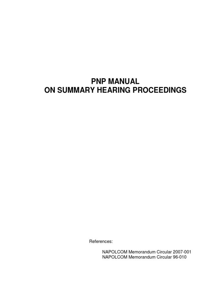 PNP Summary Hearing Proceedings latest.pdf | Service Of Process | Complaint
