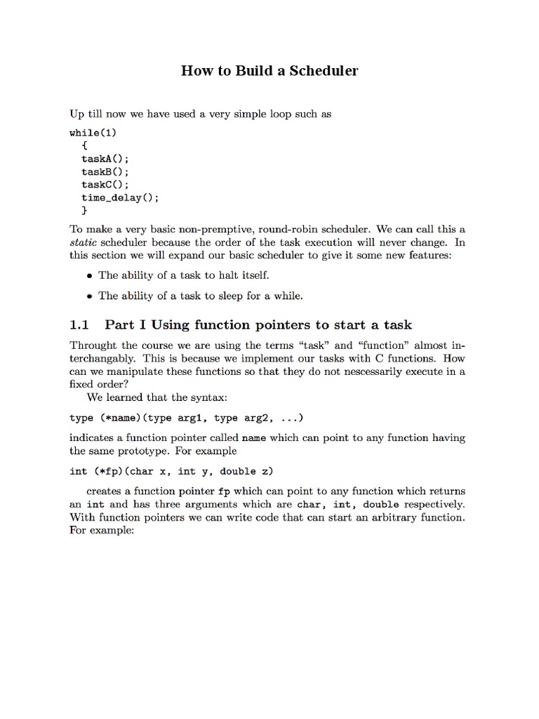 Scheduler Implementation | PDF