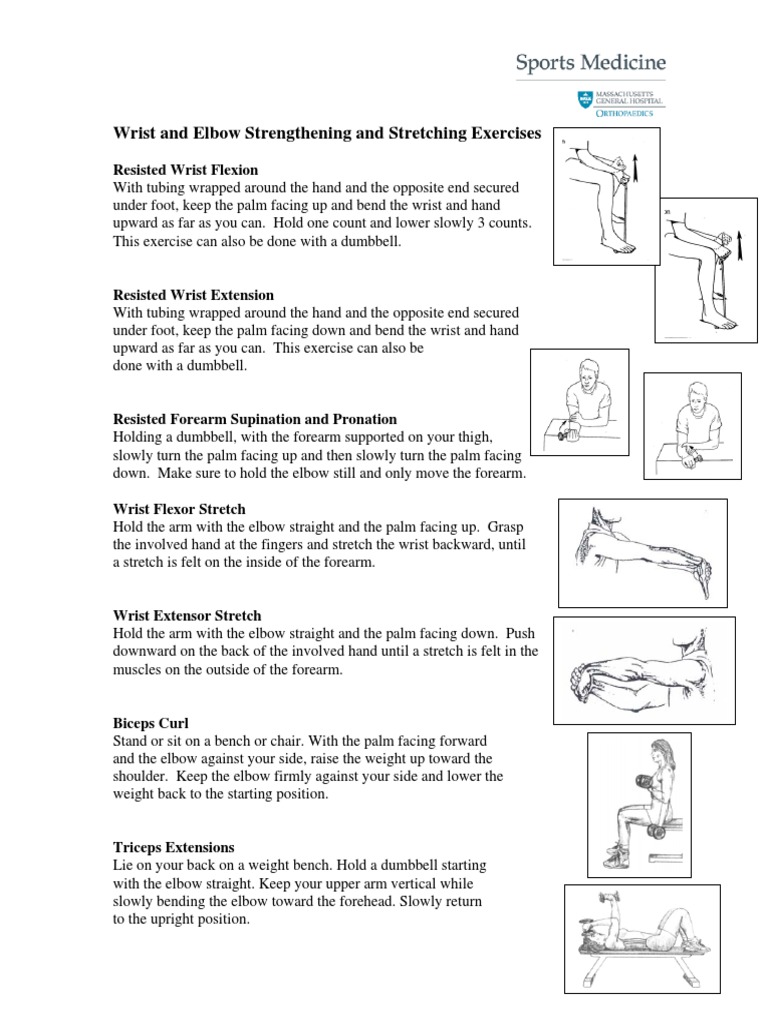 MGH Wrist and Elbow Strengthening Exercises PDF | PDF