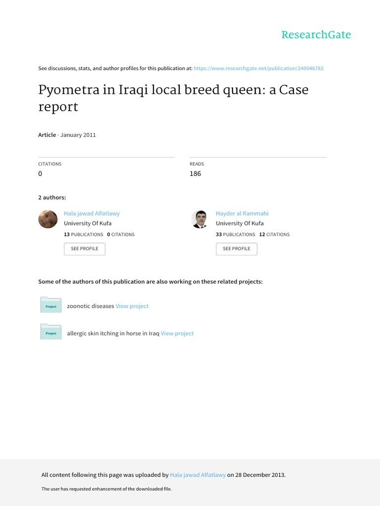 Pyometra Pada Kucing | PDF | Rahim | Reproduksi Manusia