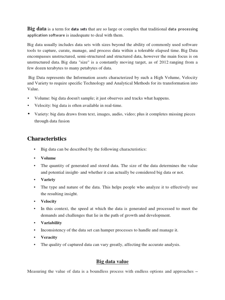 Big Data Notes | PDF | Apache Hadoop | Map Reduce