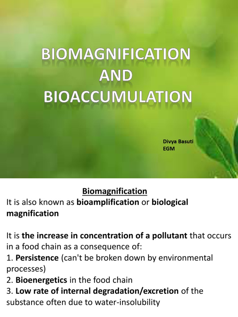 Biomagnification 170225162335 | PDF | Environmental Science | Chemistry