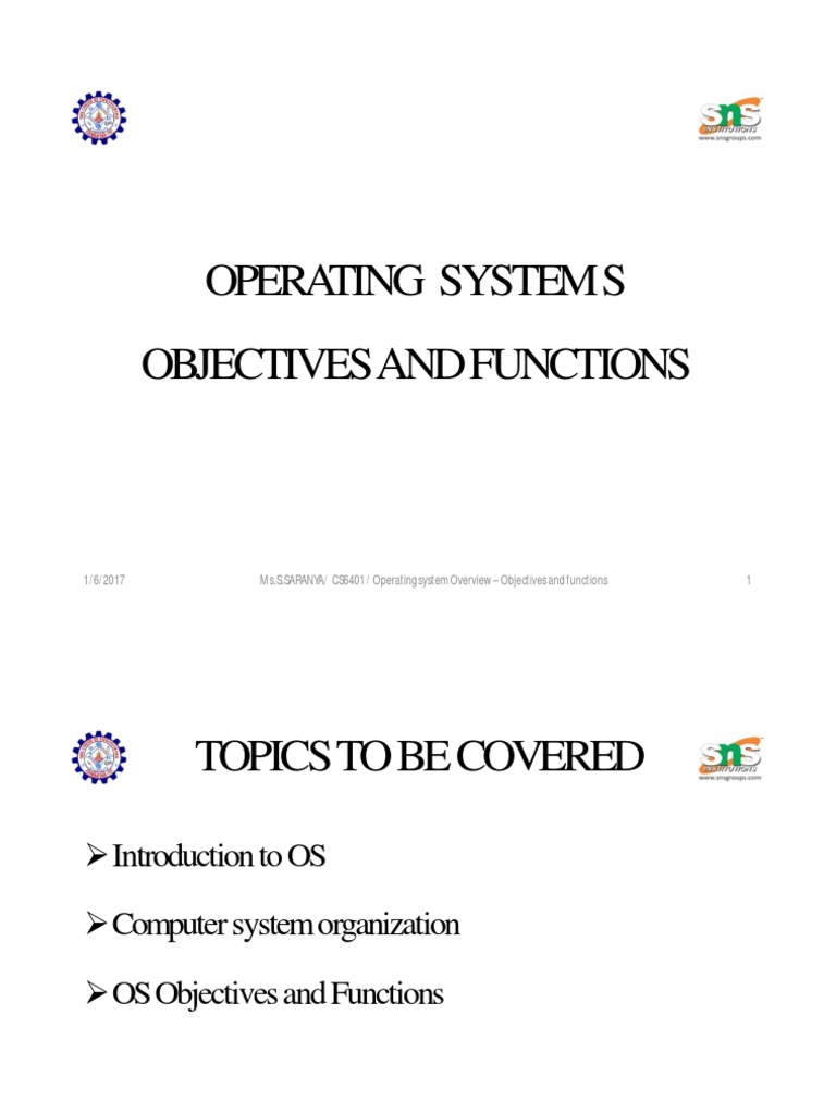 Operating System Objectives And Function Operating System Computer Program