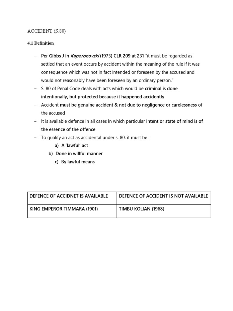 Accident Notes | PDF | Burden Of Proof (Law) | Criminal Justice