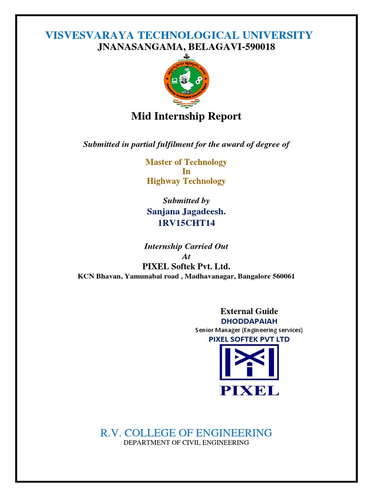 Visvesvaraya Technological University: Mid Internship Report | PDF ...